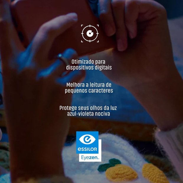 Lente Essilor Eyezen Start Digital com Antirreflexo Crizal Easy Pro ...