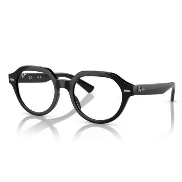 Óculos de Grau RayBan Gina RX7214 Preto Brilho Redondo | Ótica Univisão