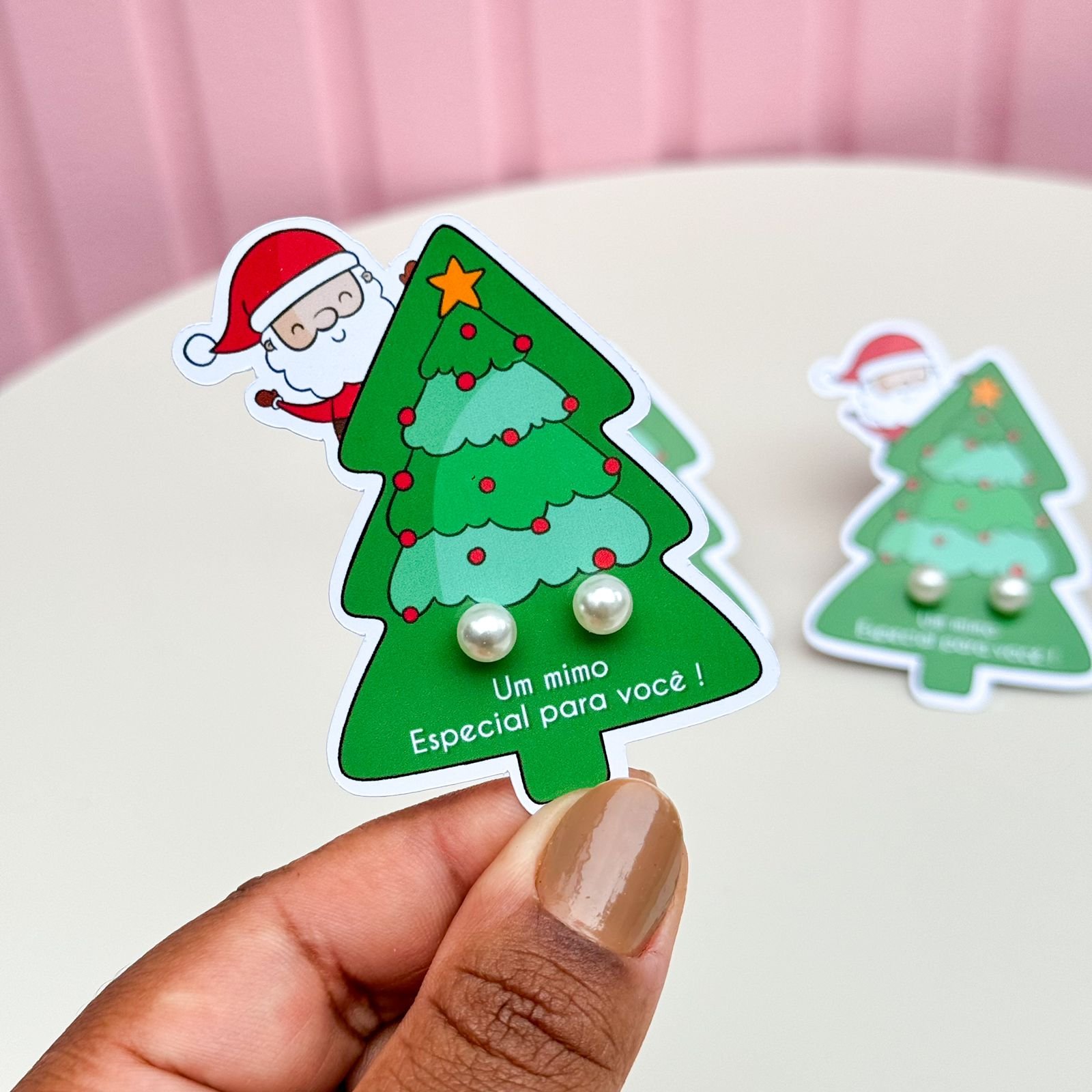 10 Brinco Pérola - Mimo de Natal - mimo para cliente | Heelu Papelaria