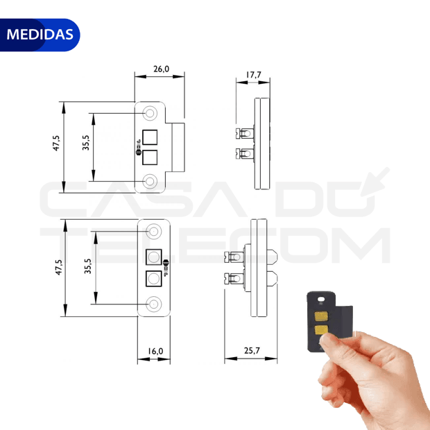 CONTATO DESLIZANTE P/ PORTA HDL | Casa do Telecom