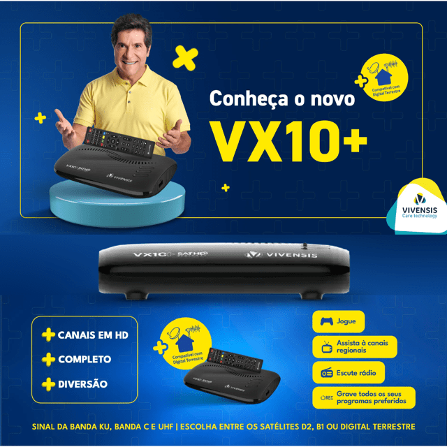 Receptor de TVRO Vivensis VX10 Plus | Casa do Telecom