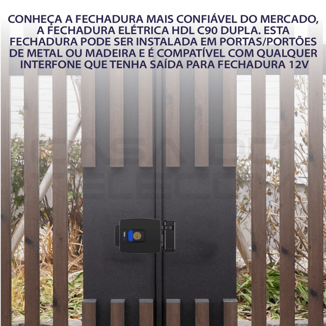 FECHADURA ELETRICA HDL C-90 PRO - ABERTURA PARA FORA AJ BOTAO CINZA ...