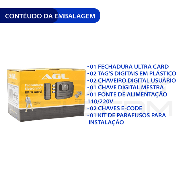 FECHADURA AGL ULTRA CARD BRANCA - CH.SIMP | Casa do Telecom