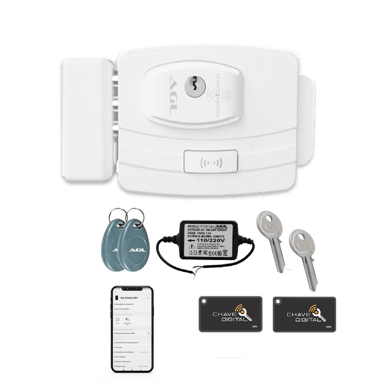 FECHADURA AGL ULTRA MAGIC CARD BRANCA - CH SIMPLES | Casa do Telecom FECHADURA AGL ULTRA MAGIC CARD BRANCA - CH SIMPLES | Casa do Telecom