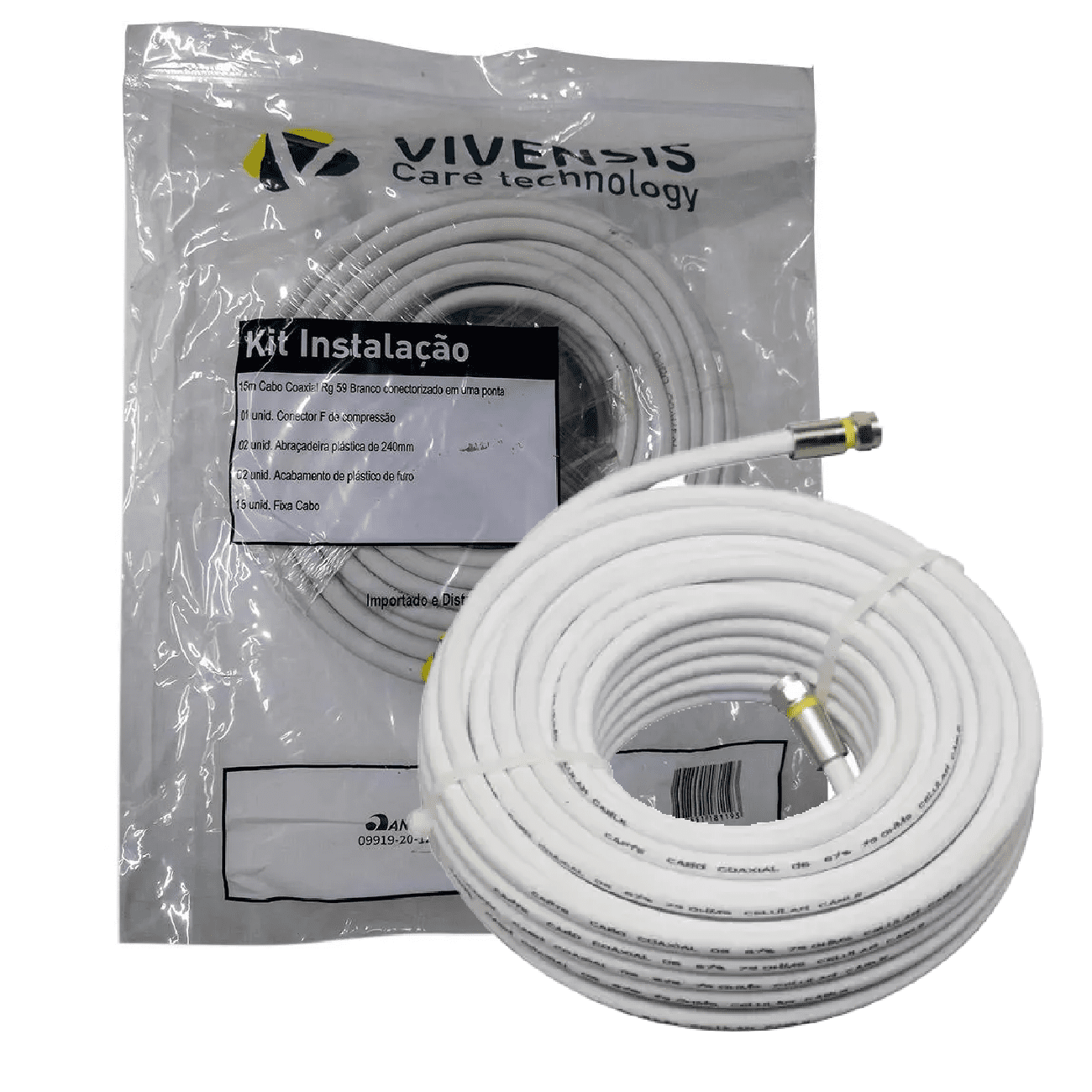 KIT CABO RG59 17MT | Casa do Telecom