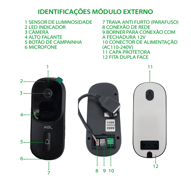 VIDEO PORTEIRO VP7 PLUS | Casa do Telecom