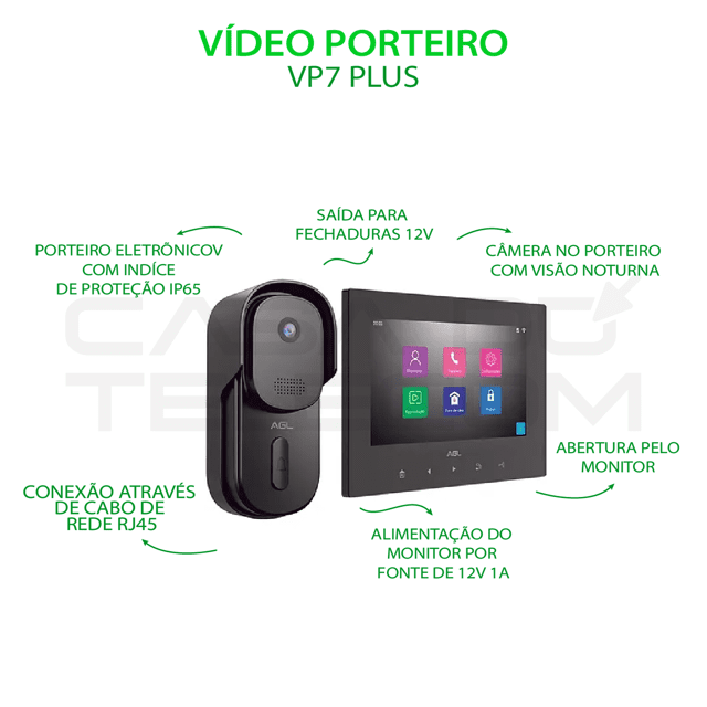 VIDEO PORTEIRO VP7 PLUS | Casa do Telecom