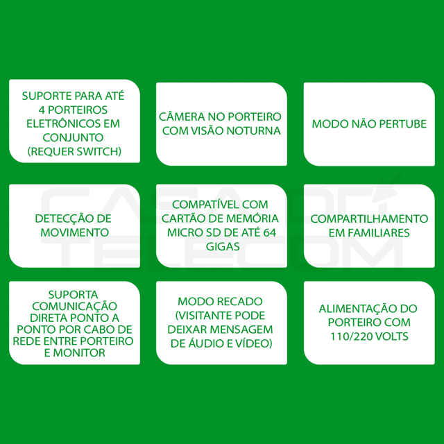 VIDEO PORTEIRO VP7 PLUS | Casa do Telecom