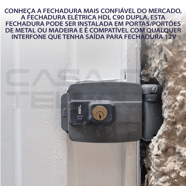 FECHADURA ELETRICA HDL C-90 STD - ABERTURA PARA DENTRO CINZA | Casa do ...