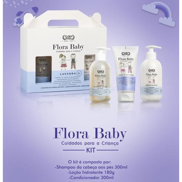 KIT FLORA BABY LAVANDA 300ML | FLORA PURA | DISTRIBUIDORA FLORA PURA