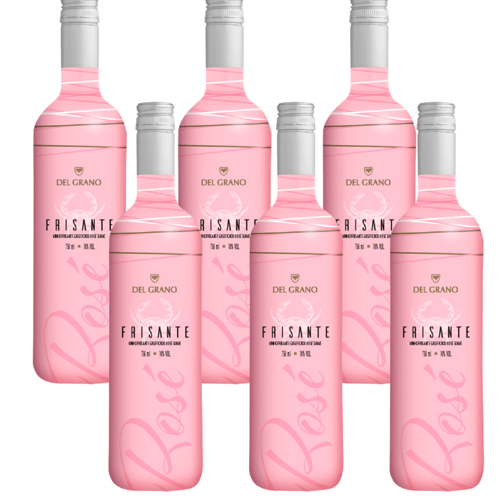 Kit 6 Vinho Frisante Suave Doce Rose Del Grano 750 ml | Odre Wine