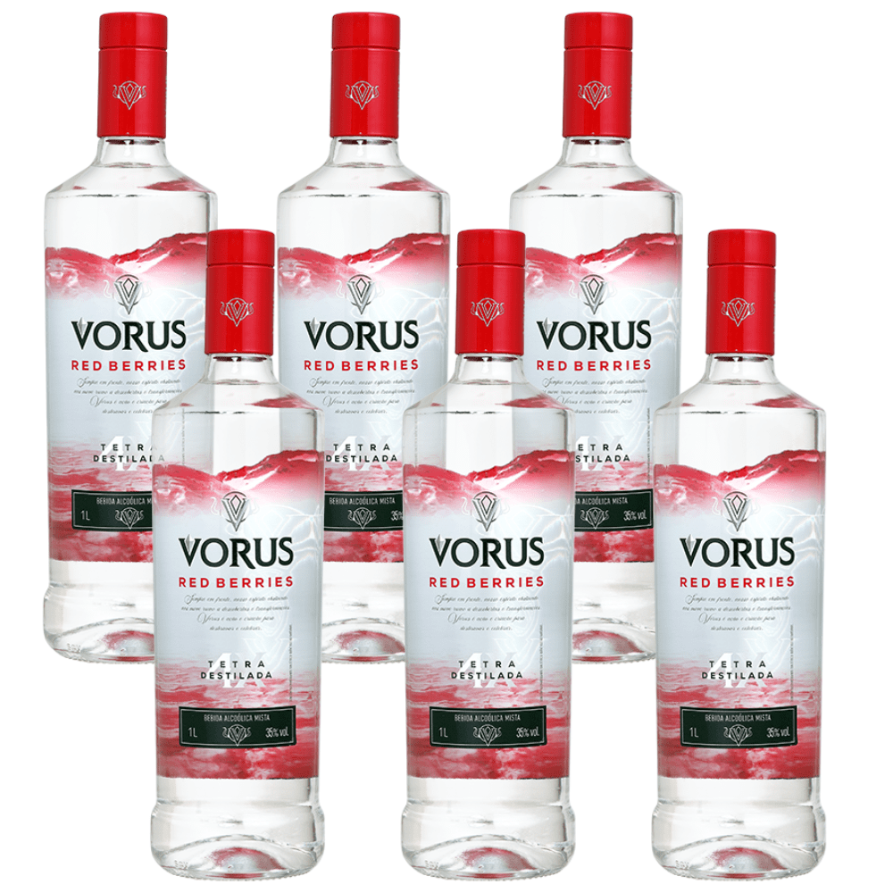 Kit 6 Vodka Vorus Red Berries Salton 1L | Odre Wine