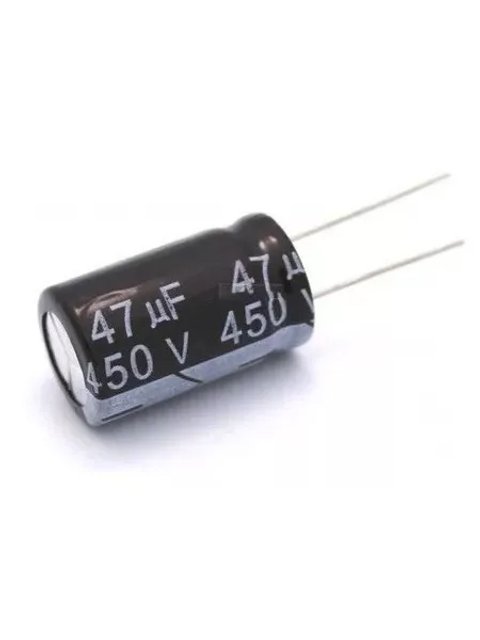 CAPACITOR ELCO 47UF 450V RD 16X31 105° | Erkatron Comercial Eletrônica