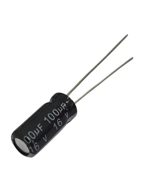 CAPACITOR ELCO 100UF / 16V RD 5X11 105° | Erkatron Comercial Eletrônica