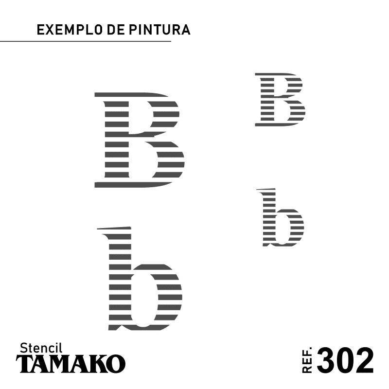 Stencil de Parede Alfabeto Letra B - 55 x 90cm - Ref 302 | Stencil Atacado