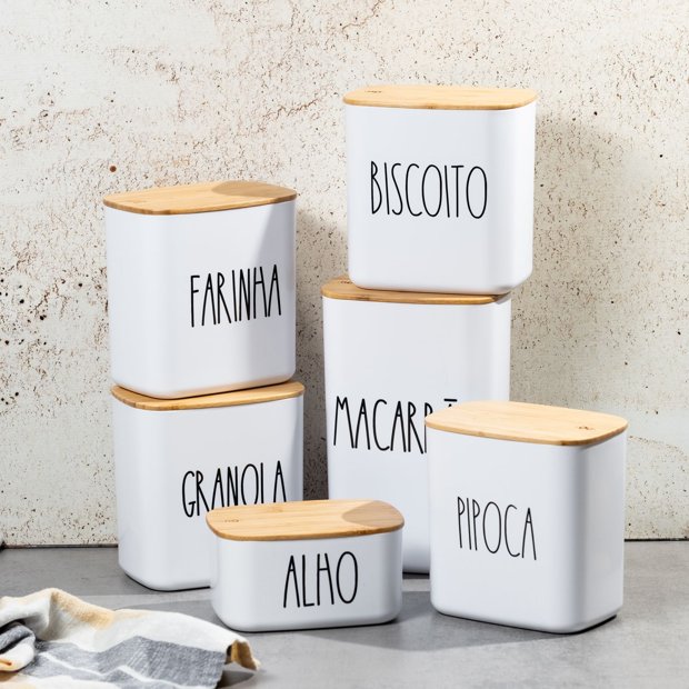 POTE HERMÉTICO WHITE E BAMBU | 103 store