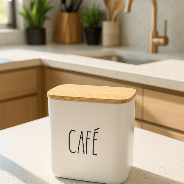 POTE HERMÉTICO WHITE E BAMBU - CAFÉ | 103 store