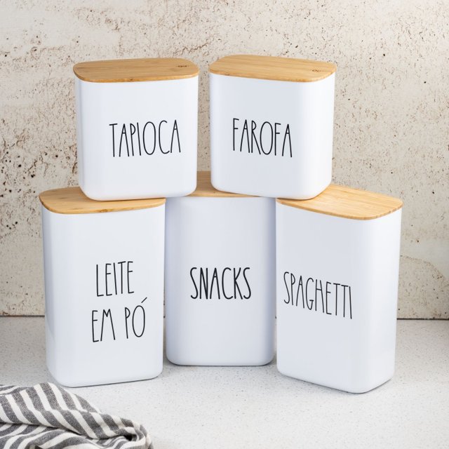 POTE HERMÉTICO WHITE E BAMBU | 103 store