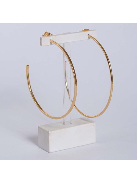 Brinco Argola Grande 6cm Folheado Ouro 18K | RAHRA