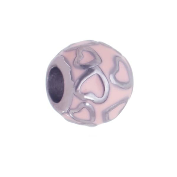 Berloque Esfera Coração Rosa | RAHRA Semijoias Femininas