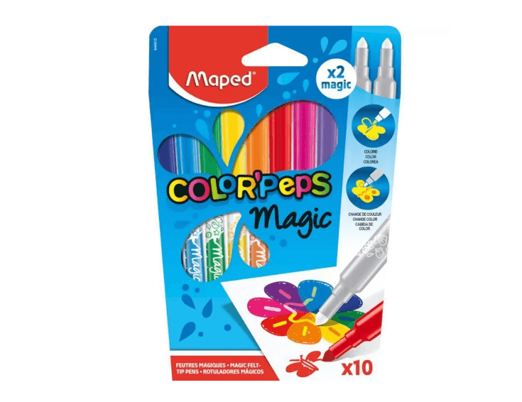 Caneta Hidrográfica COLORPEPS MAGIC 8 Cores E 2 Reveladoras - MAPED ...