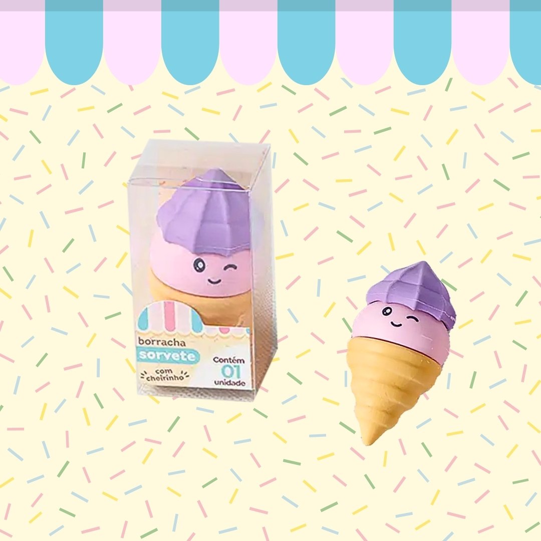 BORRACHA TRIS HOLIC SORVETE - TRIS | Studio Paper Papelaria Ltda