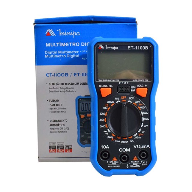 Multímetro Digital Minipa ET-1100B | ILHA DA ELETRÔNICA