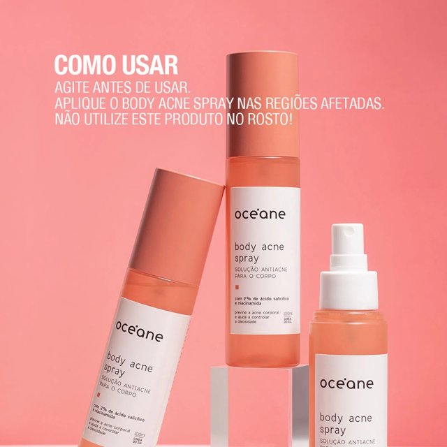 Spray Solução Antiacne Corporal Océane Body Acne Spray 100ml | Grazi ...