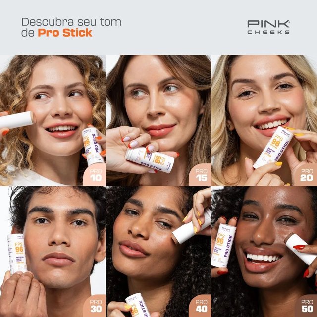 Protetor Solar Facial Cor Pink Cheeks Pro Stick FPS 96 FPUVA 43 14g ...