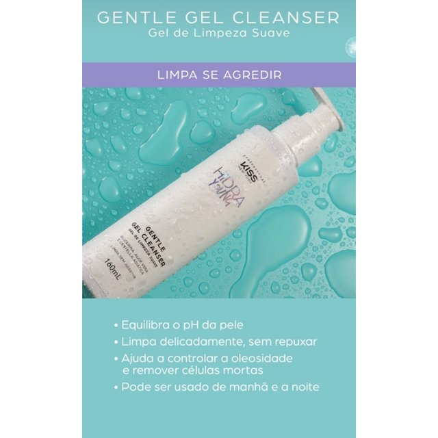 Gel Limpeza Suave Kiss New York Hidra Young Gentle Gel Cleanser 160ml ...