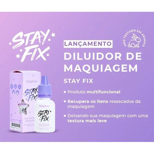Diluidor Maquiagem Ruby Rose Linha Stay Fix HB-581 15ml | Grazi Oliver Shop