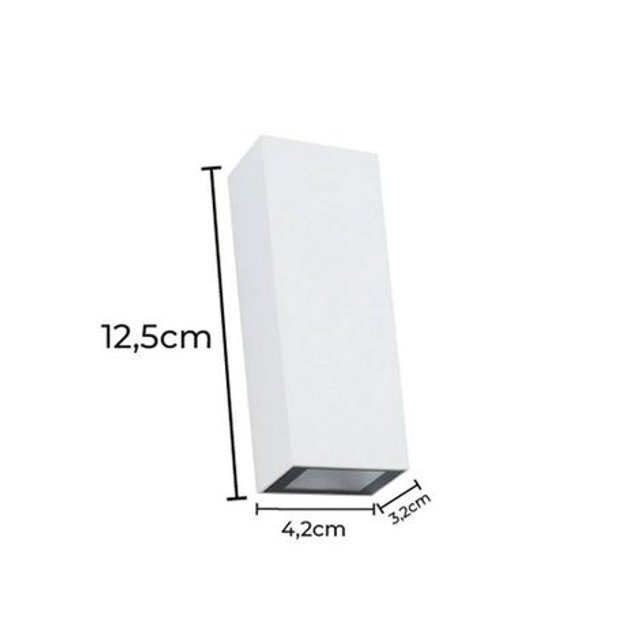 NT-4208_ARANDELA LED FACHO DUPLO TYNN, 5W, LUZ QUENTE 3000K, 300LM, IP65, 12x4.2x3cm, AC100-240V ...