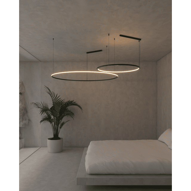 BI-12076_PENDENTE LED RING, Ø120cm, 67W, 3000K, 7540LM, DC12V, IRC90 ...