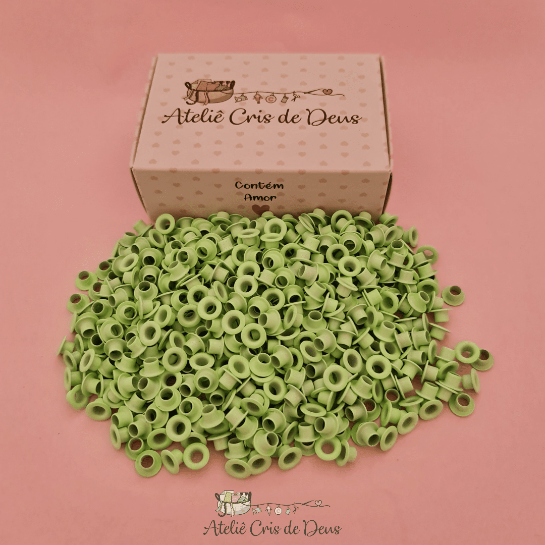 Ilhos de alumínio Nº 54 - Verde Erva doce | Ateliê Cris de Deus