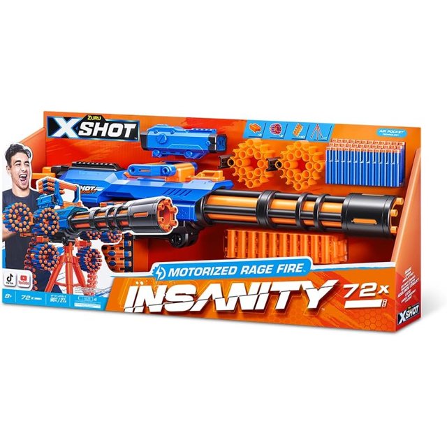 Lançador XShot Insanity motorized Rage Fire 72 dardos - Candide | Lojas ...