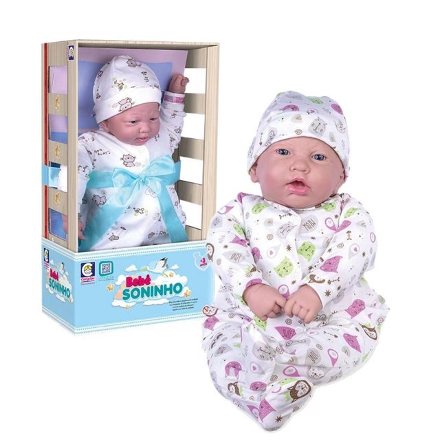 Boneca Bebê Soninho Reborn 50Cm - Cotiplás | Lojas Global