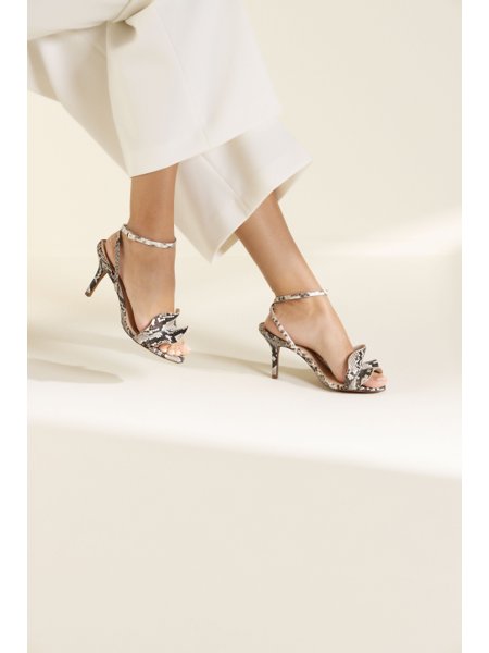 SANDÁLIA GEÓRGIA Couro Python Belly Natural | Guilhermina Shoes