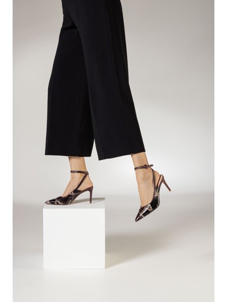 SAPATO VIVIAN Couro Python Belly Vinho | Guilhermina Shoes