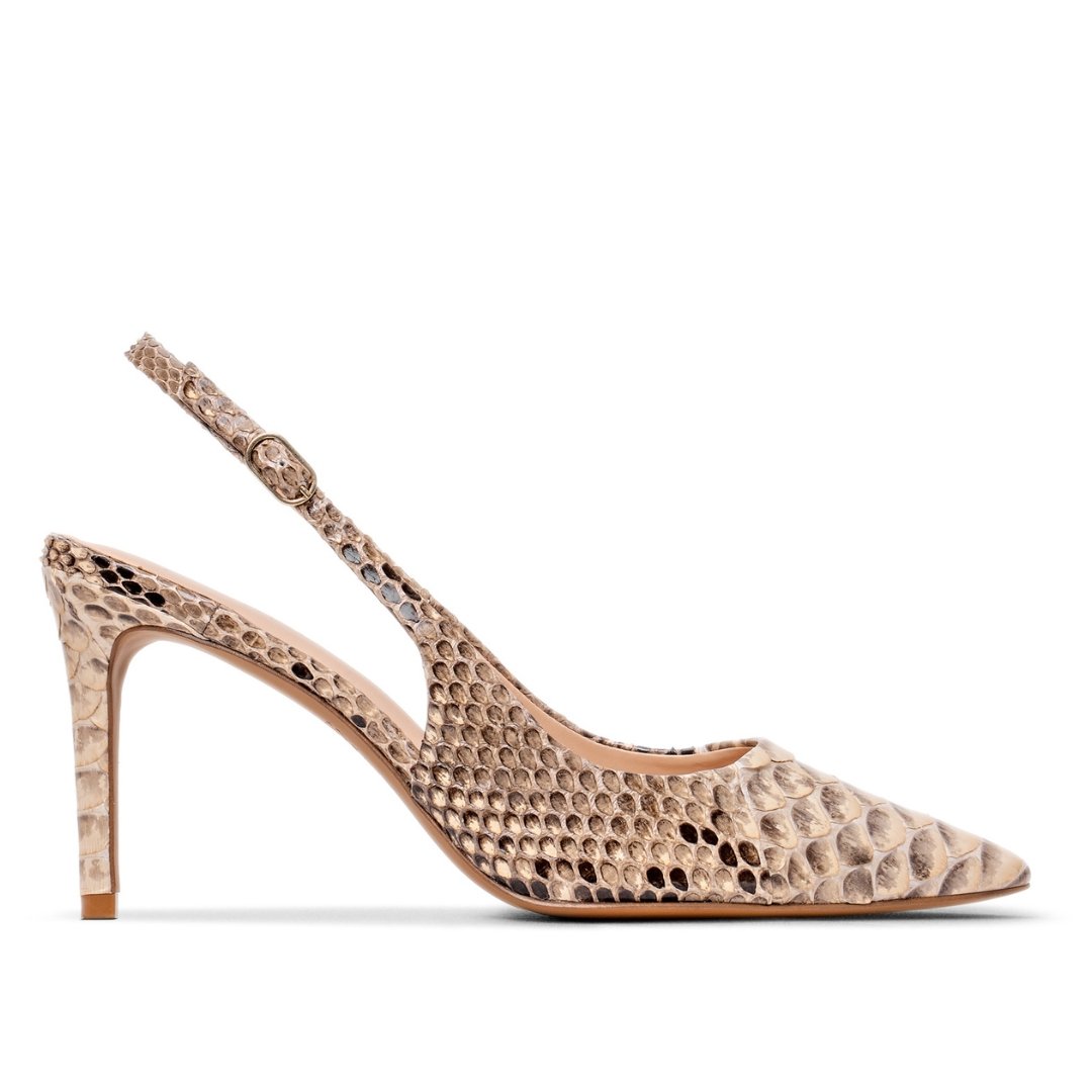 SAPATO GRACE Couro Python Reticulatos Shifting Sand | Guilhermina Shoes