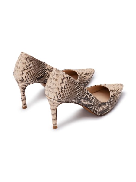 SCARPIN LEANDRA Couro Python Ret Cream Tan | Guilhermina Shoes