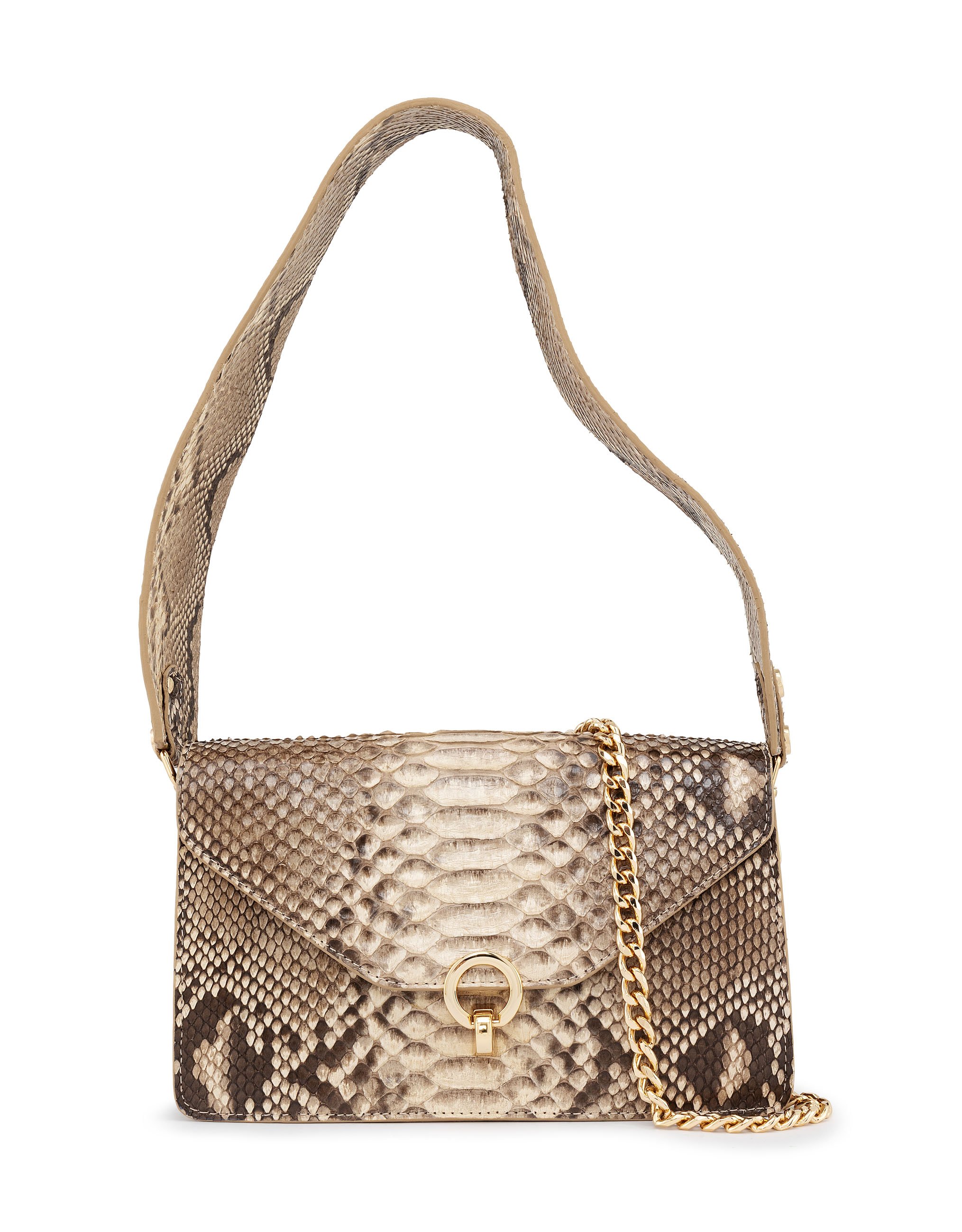 BOLSA JÚLIA Couro Python Sand | Guilhermina Shoes