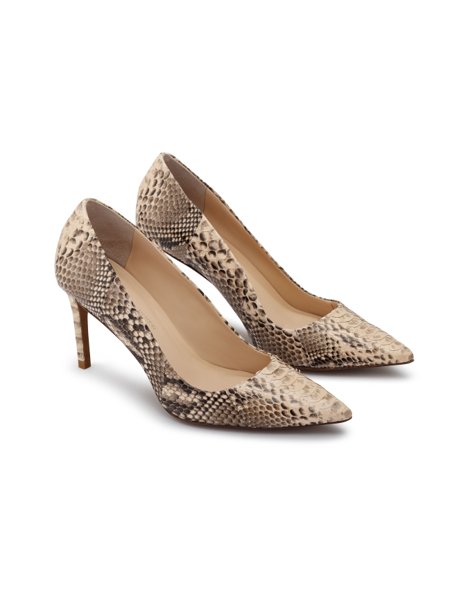 SCARPIN LEANDRA Couro Python Ret Cream Tan | Guilhermina Shoes