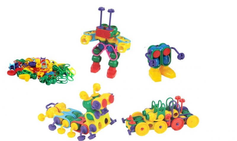 SACOLÃO DE MONTAR KIT PLUG KIDS - 1000 PEÇAS | Mundo Pedagógico