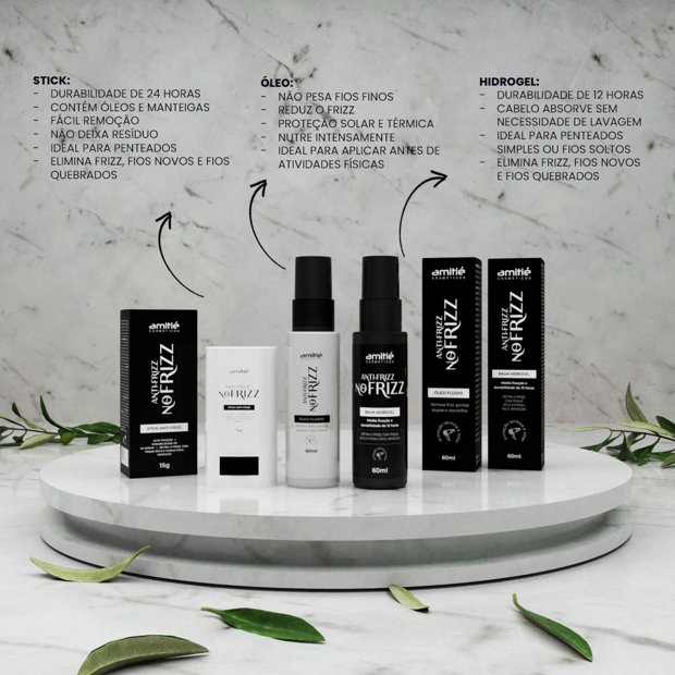 Stick Anti-Frizz No Frizz: Controle de Frizz com Alta Fixação e Fácil ...