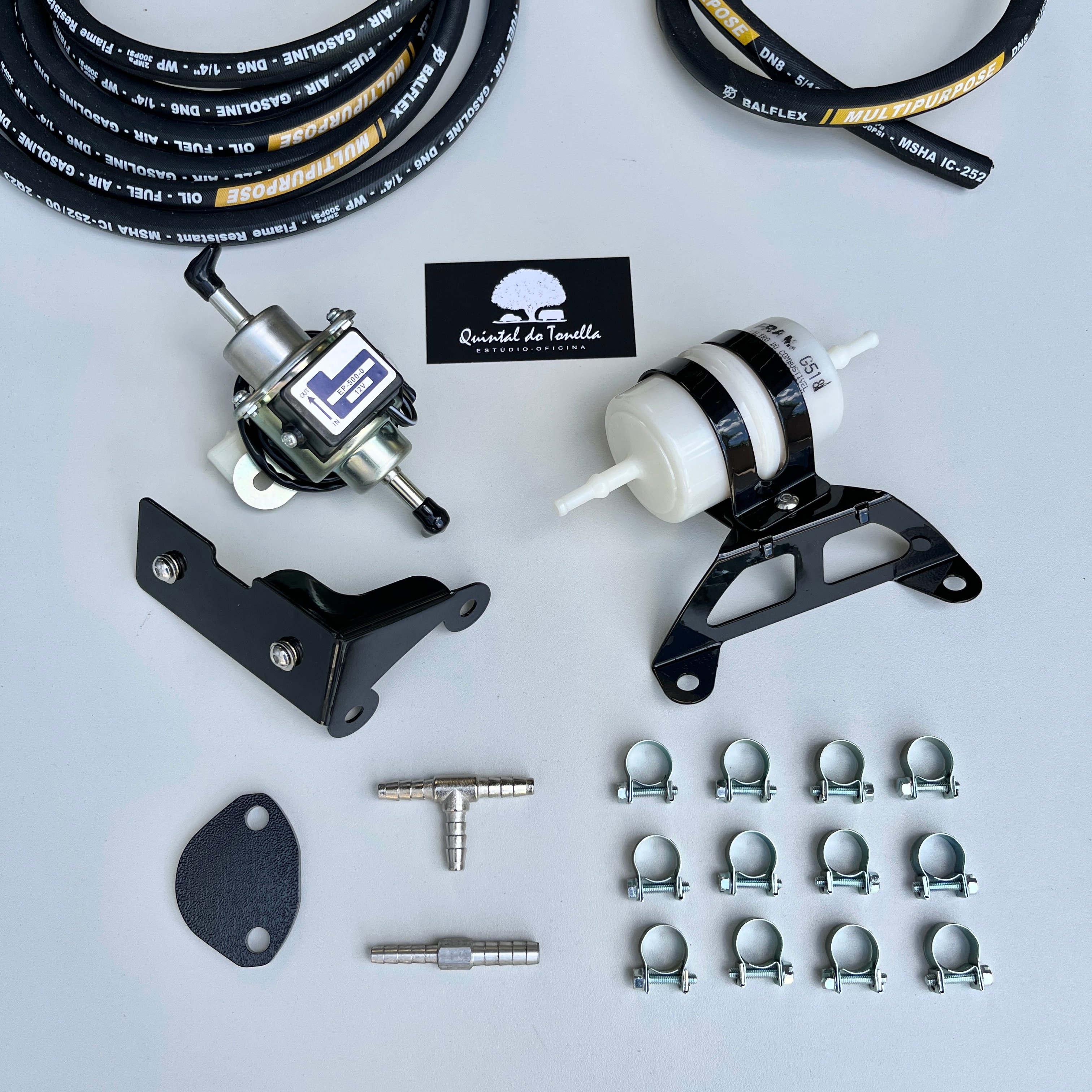 Kit bomba elétrica Fusca carburação dupla | Com tubo de combustível do ...