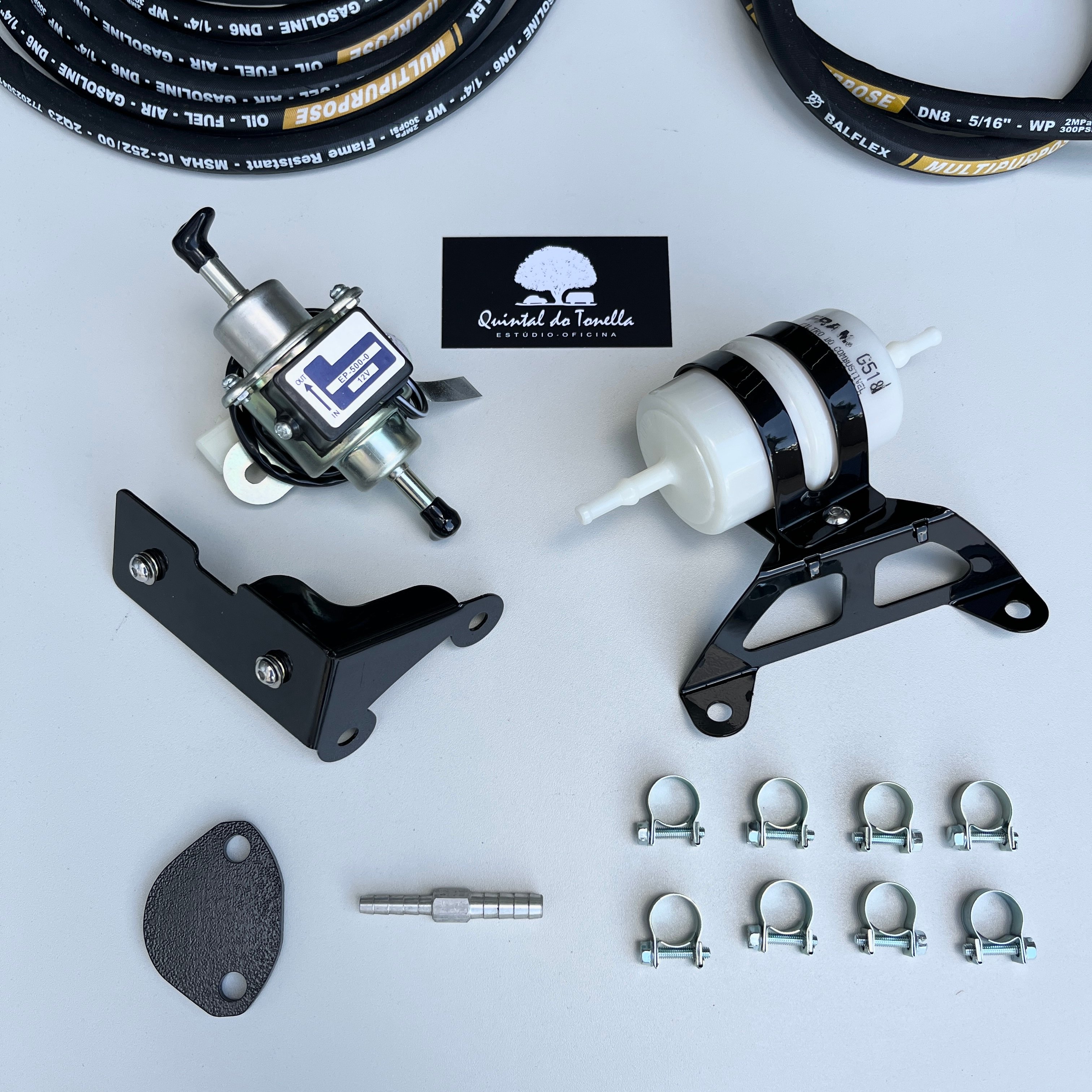 Kit bomba elétrica Fusca carburação simples | Com tubo de combustível ...