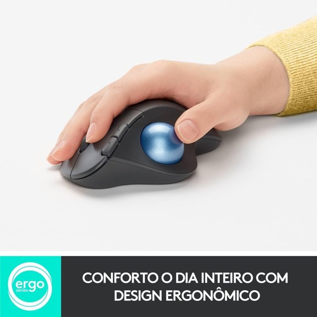 MOUSE SEM FIO LOGITECH TRACKBALL ERGO M575 DESIGN ERGONÔMICO, CONEXÃO BLUETOOTH E USB | ND.com