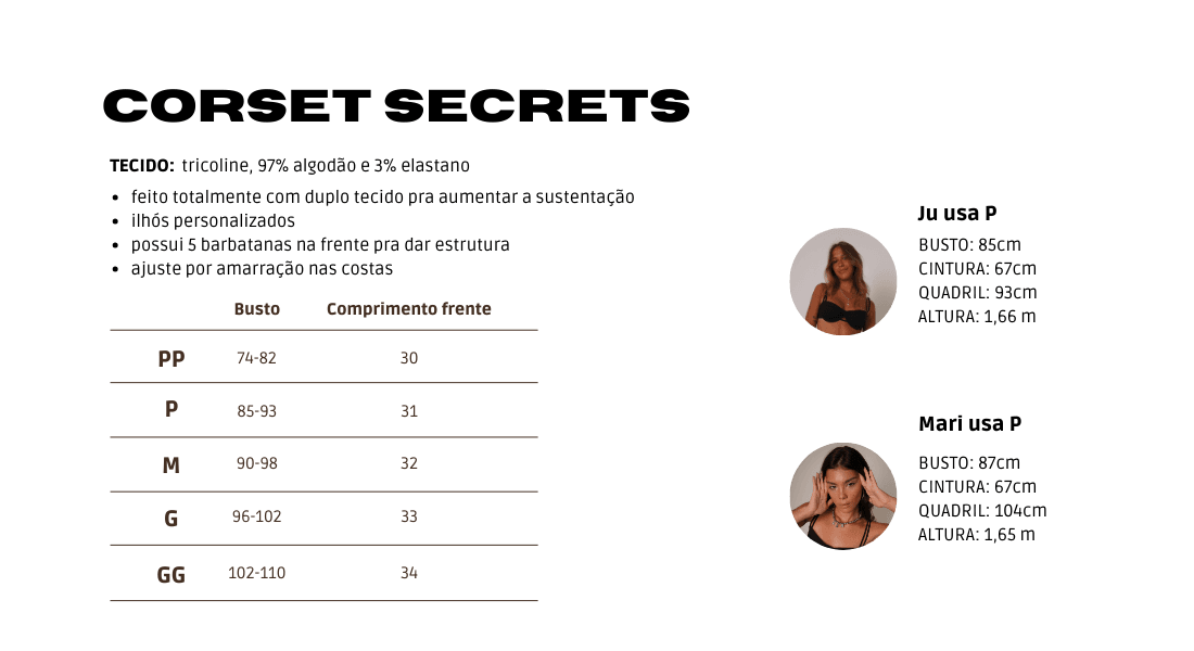 CORSET SECRETS PRETO | MABRE