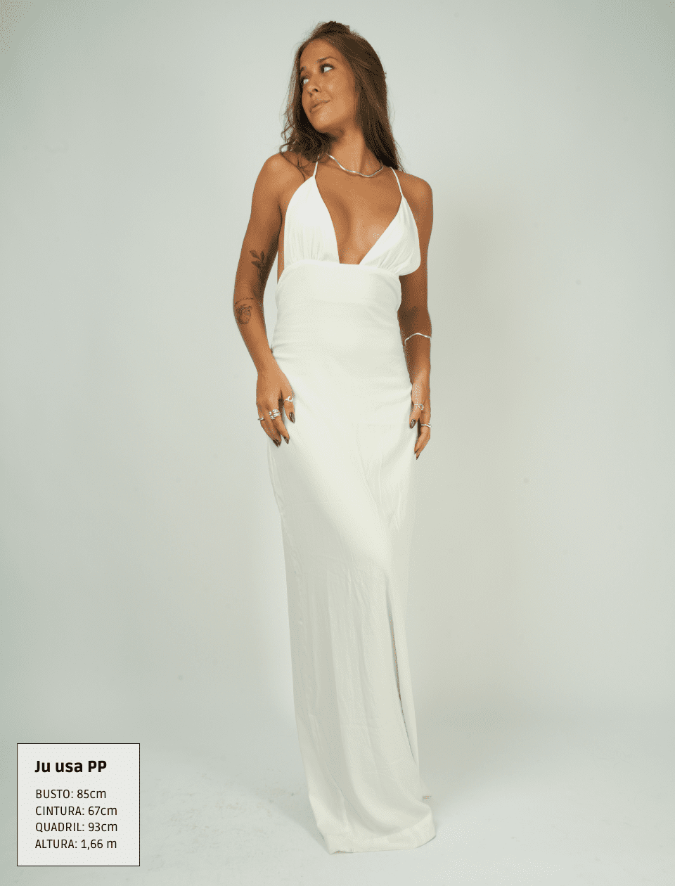 VESTIDO LONGO MIDNIGHT OFF WHITE | MABRE