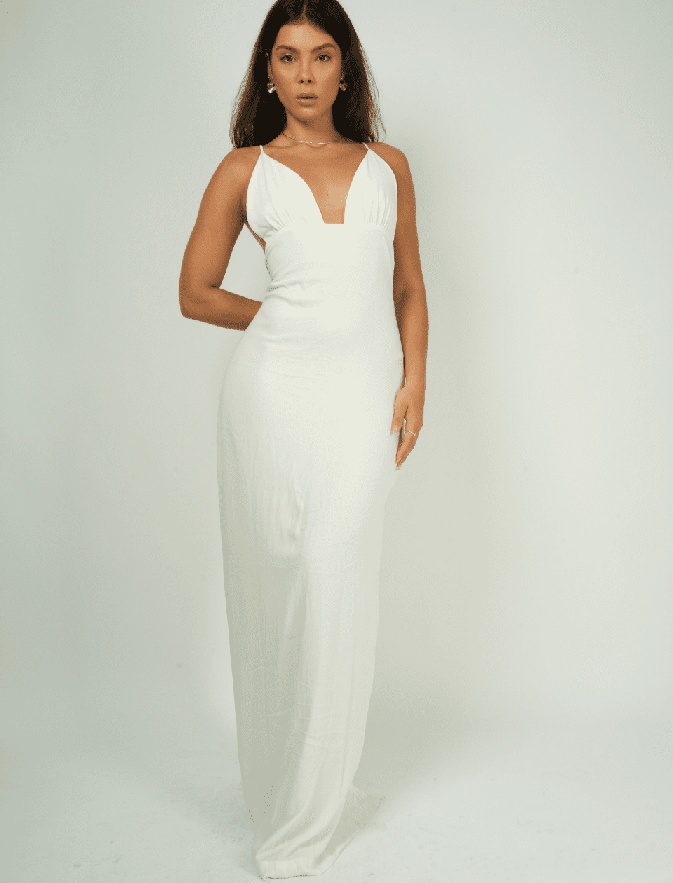 VESTIDO LONGO MIDNIGHT OFF WHITE | MABRE